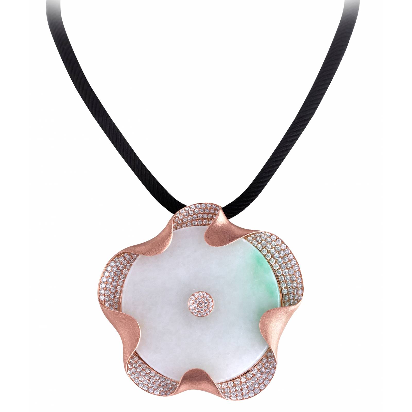 Shop Copia Rose Gold Diamond And Jade Pendant | The Jewel Box